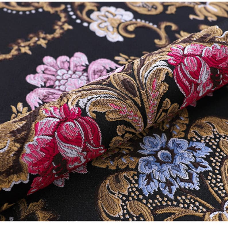 Brocade Fabric Damask Jacquard Embossed Flower Garments Sofa - Etsy