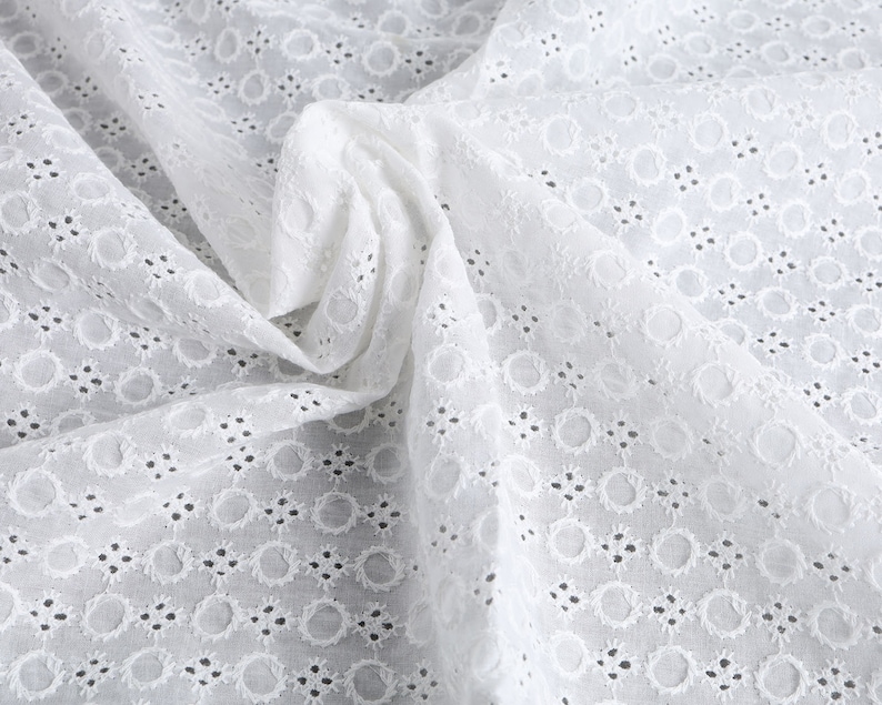 100% Cotton Embroidery Eyelet Fabric Soft Comfortable Cotton | Etsy