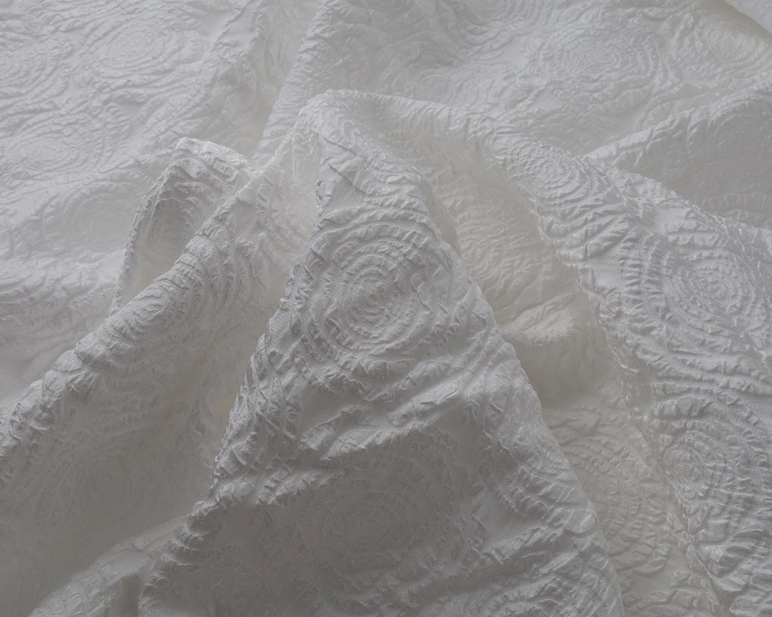 Black White Rose Embossed Polyester Jacquard Fabric 58 Inch Wide - Sold ...