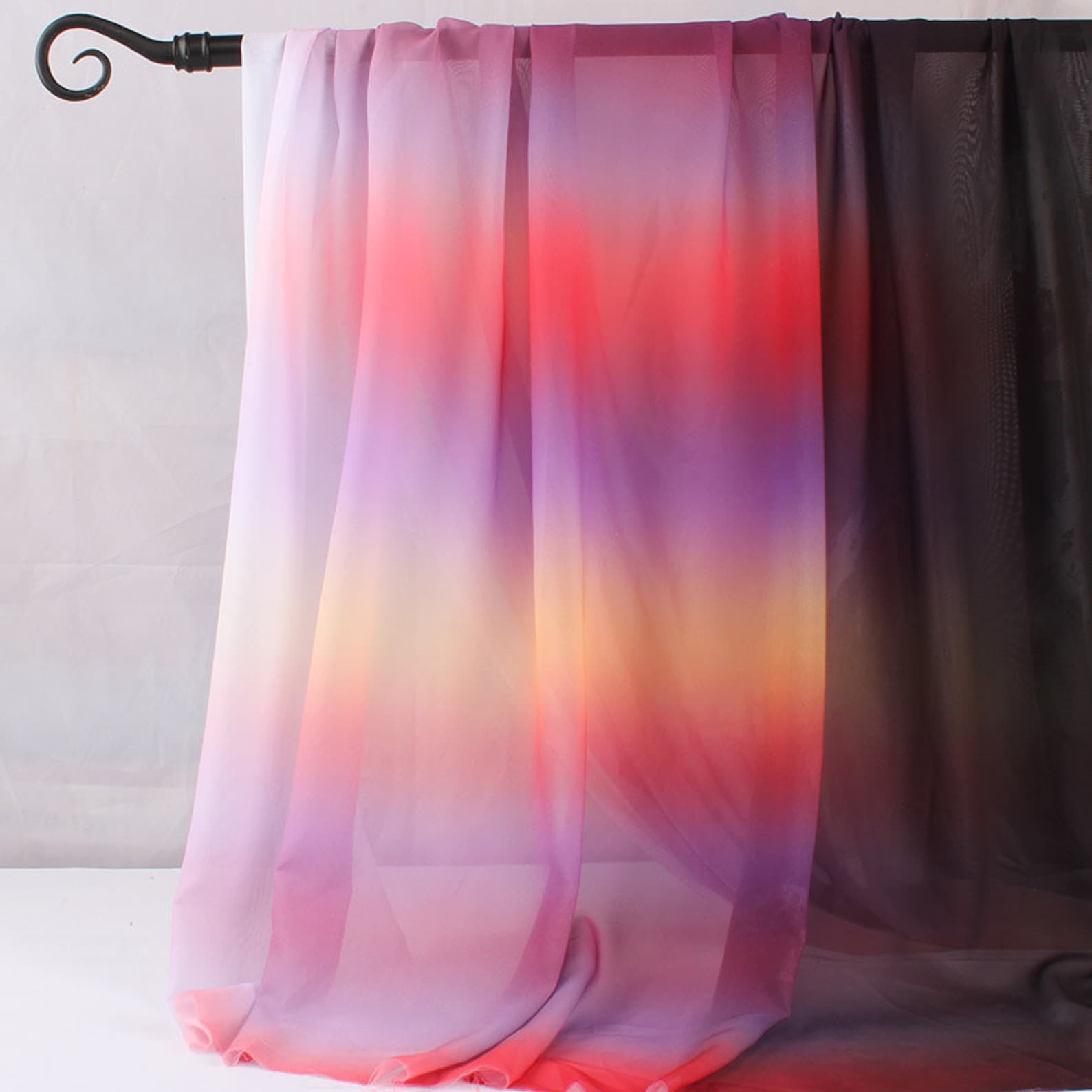 Imitated Silk Fabric Changing Shade 100d Chiffon Fabric Sheer Gradual ...