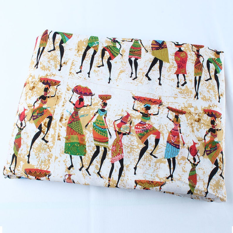 Ethnic Africa Women Linen Cotton Fabric Patchwork Linen Material Sewing ...