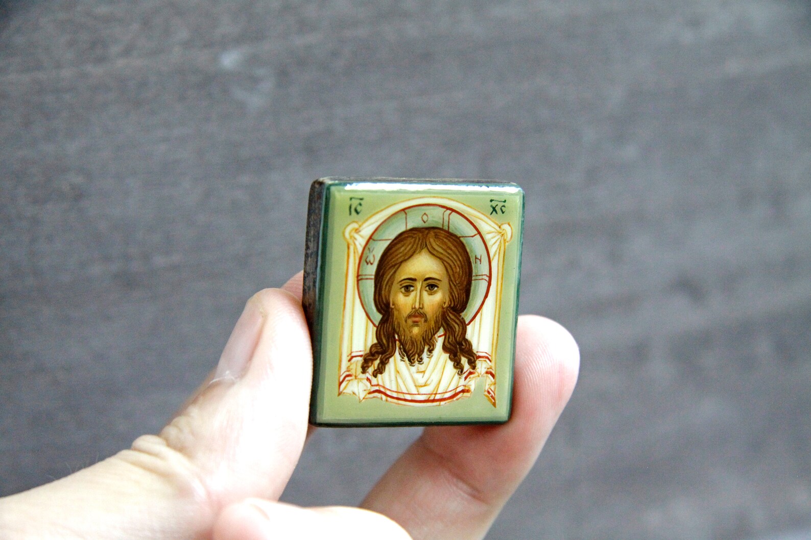 Miniature hand painted orthodox icon of Our Lord Jesus Christ | Etsy