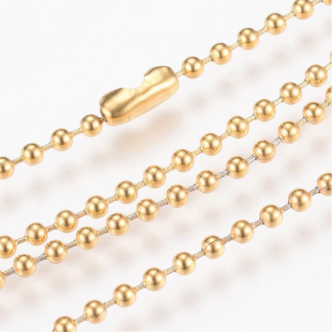 304 Stainless Steel Ball Chain Necklace Makings Golden Ball - Etsy