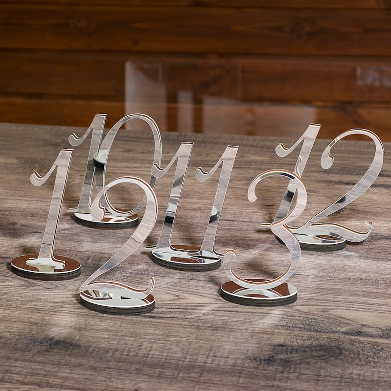 Gold Mirror Wedding Table Numbers | Elegant Reception Decor - Etsy
