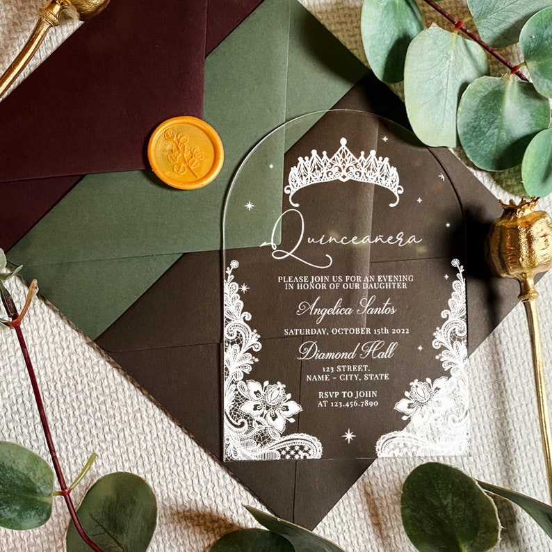 Simple Quinceañera Invitation | Mis Quince Invite | Clear Acrylic ...