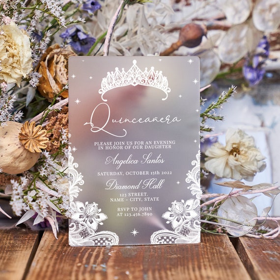 Common Quince Invitations Quinceañera Invitations Acrylic
