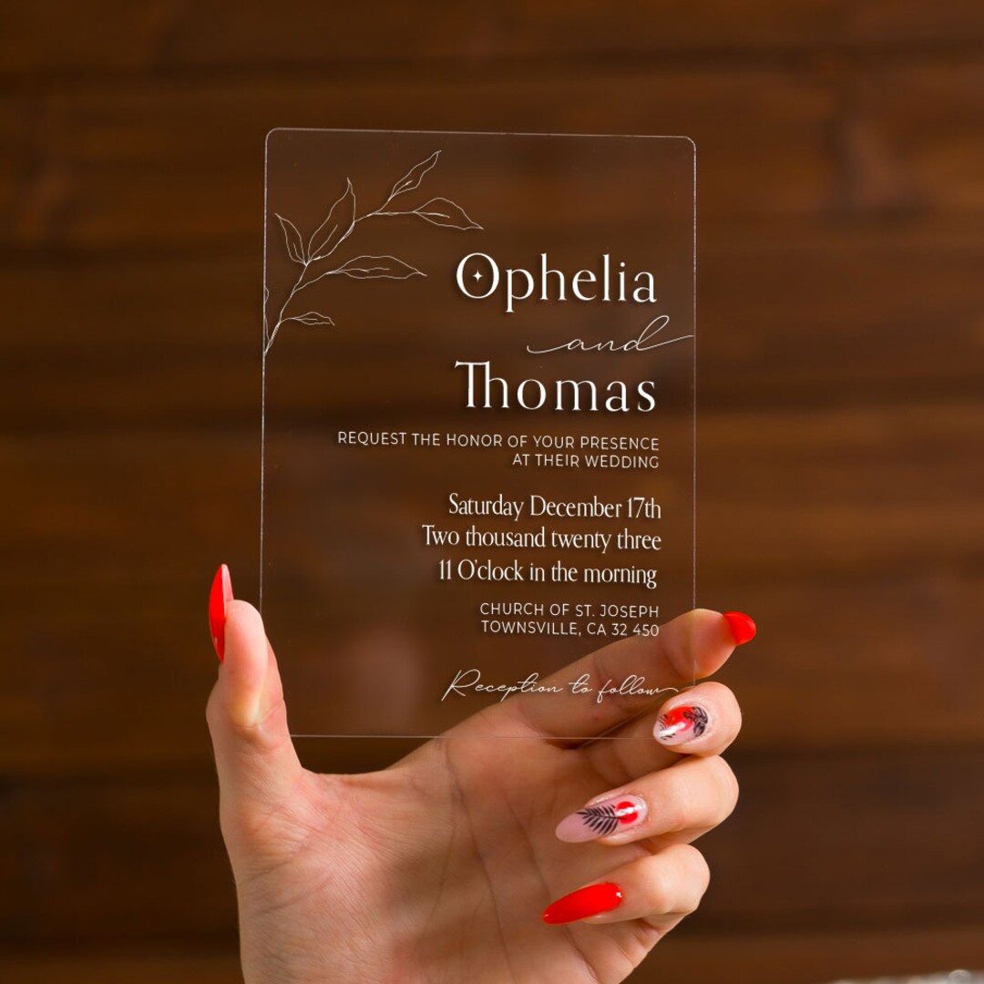 Simple Wedding Invitation | Custom Ceremony Card | Botanical Proposal ...