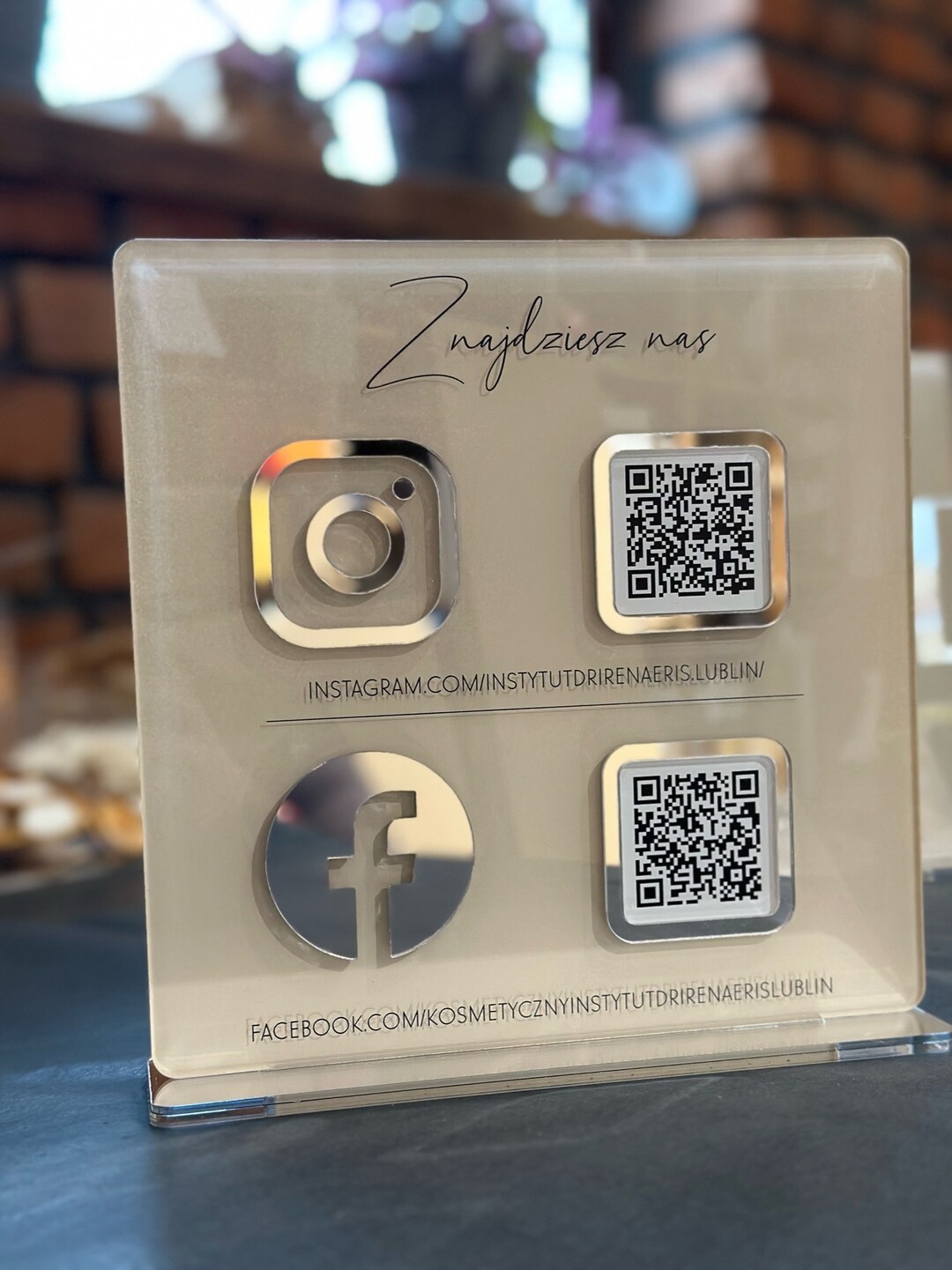 QR Code Business Facebook Instagram Social Media Sign | Beauty Salon ...