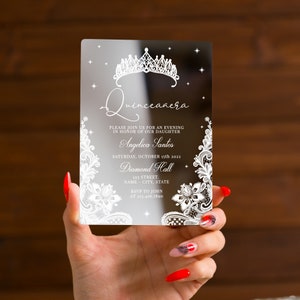 Quinceañera Announcement | Mirror Quinceañera Invite | Simple ...