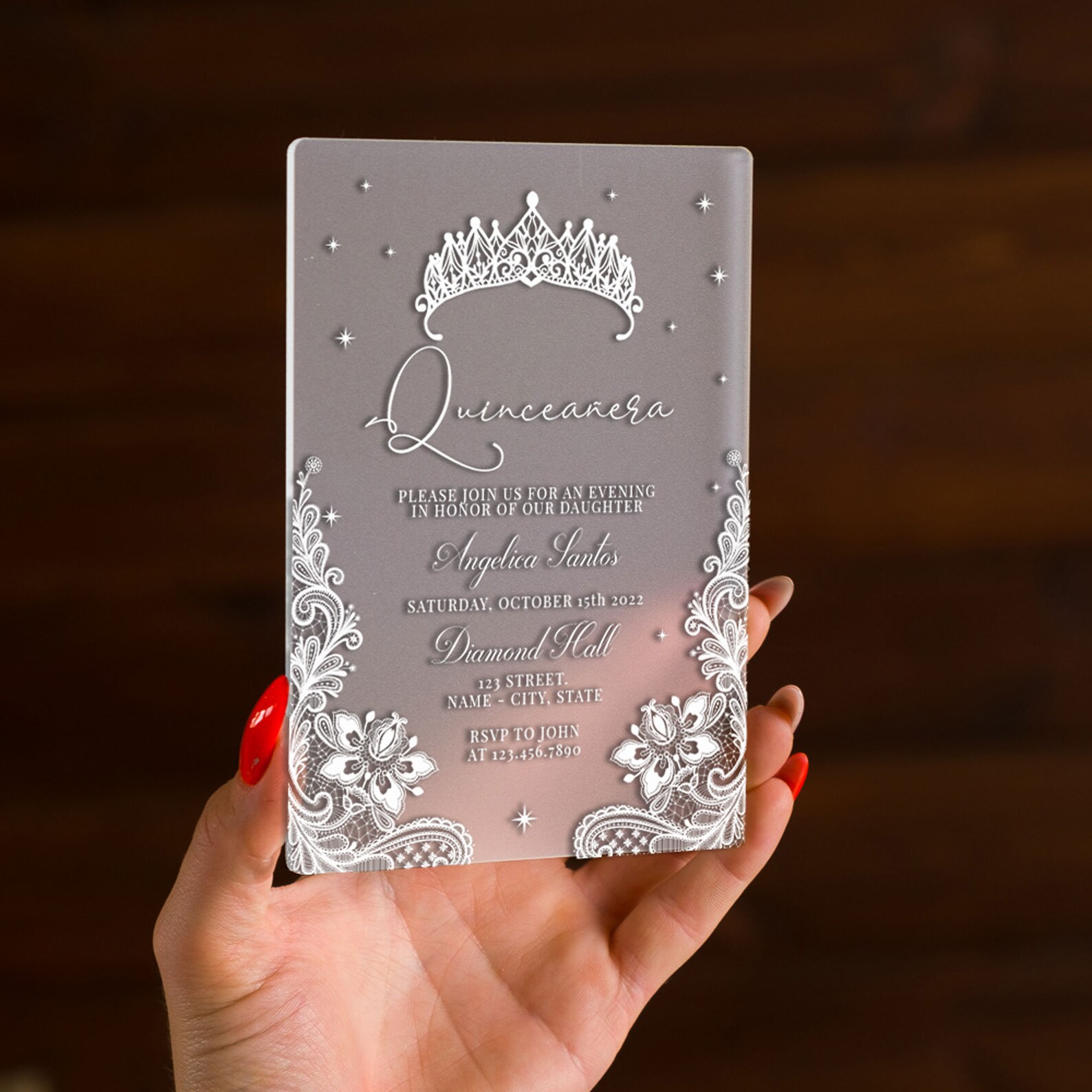 Elegant Quinceañera Invites | Romantic Quinceañera Invites | Simple Mis ...