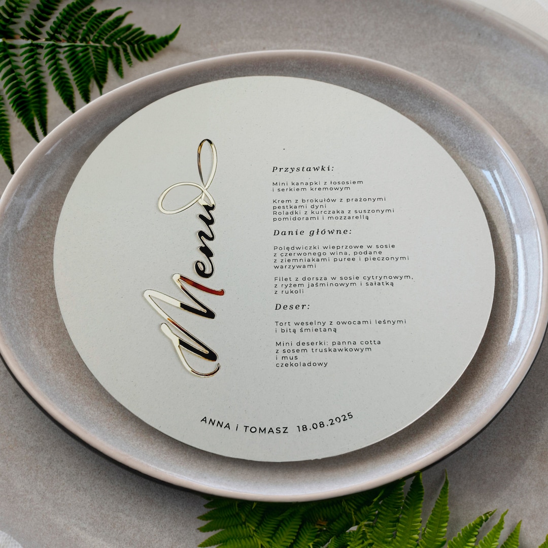 Customizable Premium Round Paper Menus - Elegant Eco-friendly Touch for ...