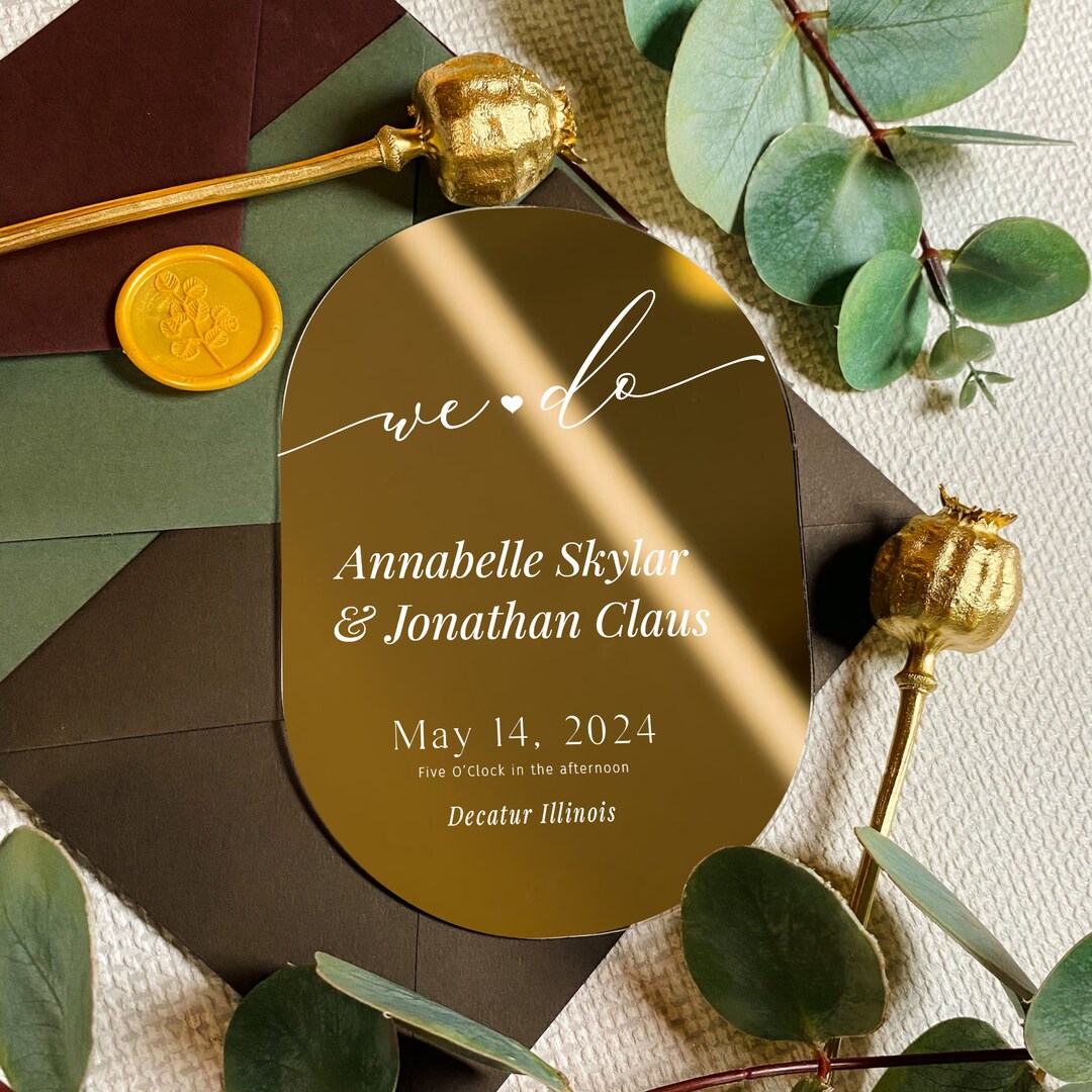 Simple Rectangle Oval Wedding Invitation | We Do Card | Modern Proposal ...