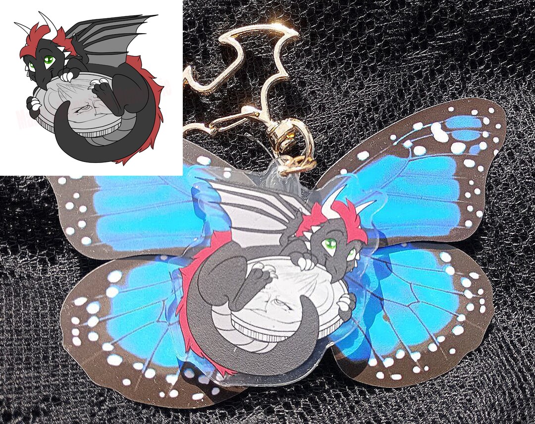 Penny Dragon Acrylic Keychain Metal Latch - Etsy