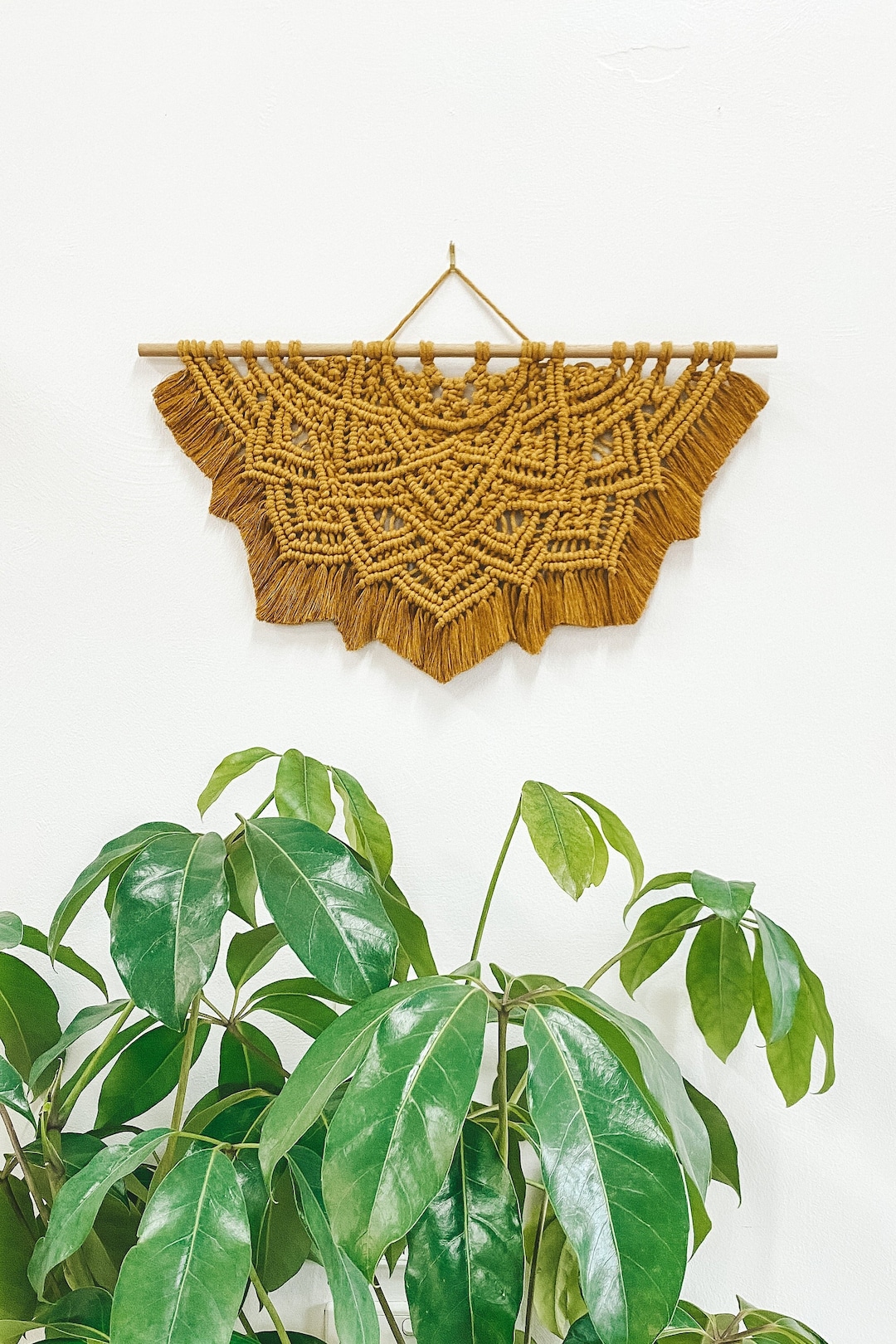 Half Mandala Macrame Wall Hanging in Mustard Macrame Lotus, Mustard - Etsy