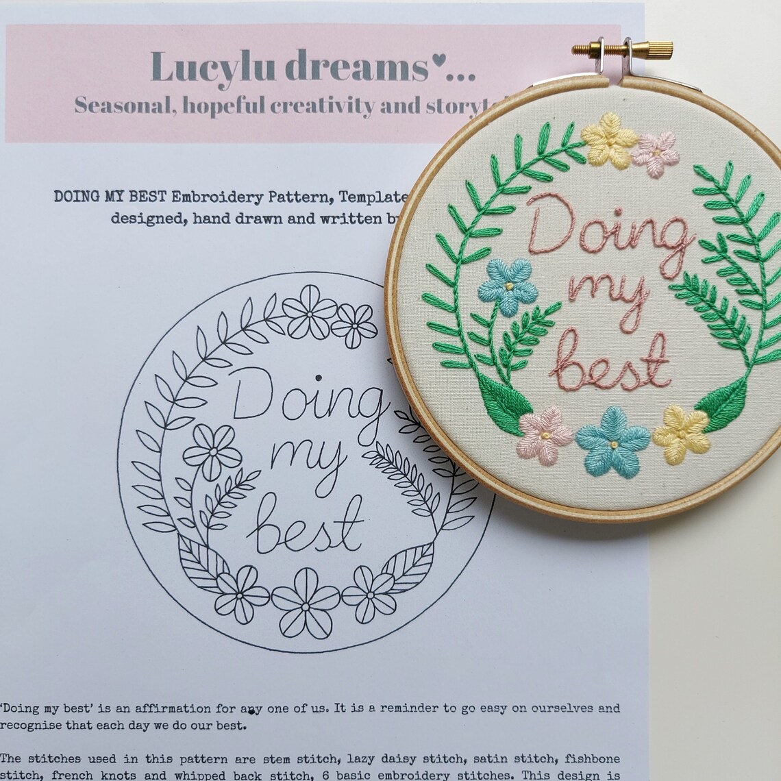 PDF DIGITAL DOWNLOAD Only. Embroidery Pattern and Tutorial. - Etsy