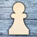 Wooden Pawn Cut Out Shape - Laser Cut Wood Shape of Big Foot Pawn DIY ...