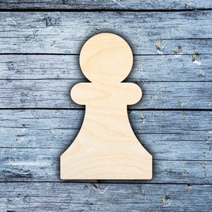 Wooden Pawn Cut Out Shape - Laser Cut Wood Shape of Big Foot Pawn DIY ...