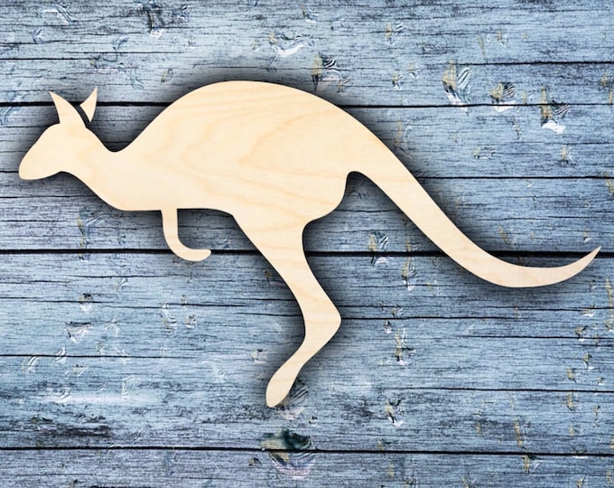 Wooden Kangaroo Cut Out Shape - Laser Cut Wood Shape of Kangaroo DIY ...