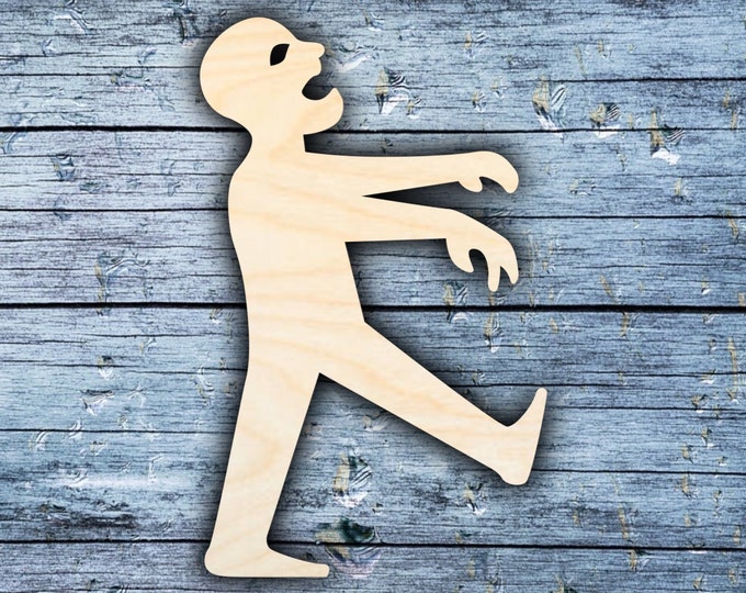 Wooden Zombie Cut Out Shape - Laser Cut Wood Shape of Zombie Walking ...