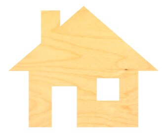 Wooden House Shape Cut Outs, Plain Shape for Scrapbooking, DIY Crafting ...