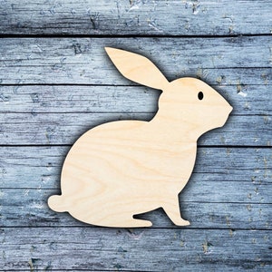 Wooden Rabbit Cut Out Shape - Laser Cut Wood Shape of Rabbit DIY Crafts ...