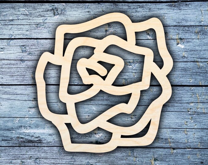 2 34 Flower Rose Wooden Cutout Shape, Silhouette, Gift Tags Ornaments ...