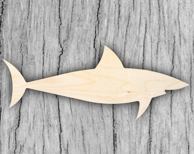 Wooden Shark Cut Out Shape Laser Cut Wood Shape of Shark Fish Sea ...