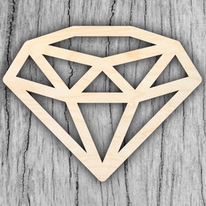 Wooden Diamond Cut Out Shape Laser Cut Wooden Shape Diamond Outline ...