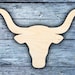 Wooden Bull Head Cut Out Shape Laser Cut Wooden Shape Bull Head Sign ...