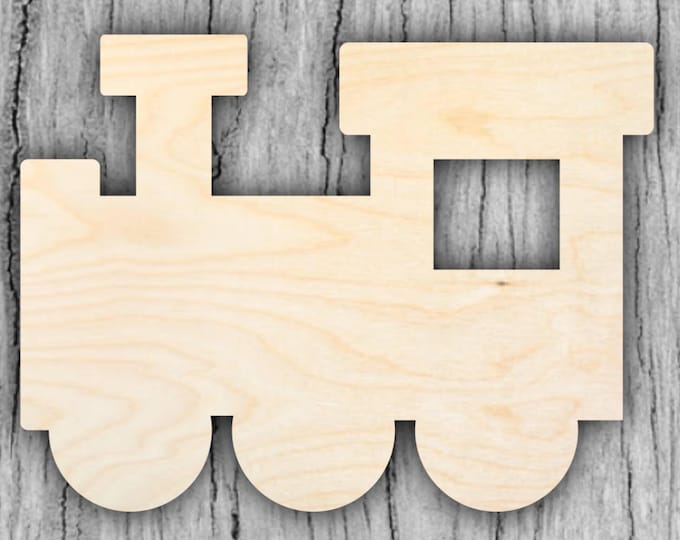 Wood Train Cut Out Shape Laser Cut Wooden Shaped Train Cut Out DIY ...