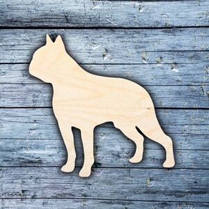 Wooden Boston Terrier Cut Out Shape Laser Cut Wood Shape of Boston ...