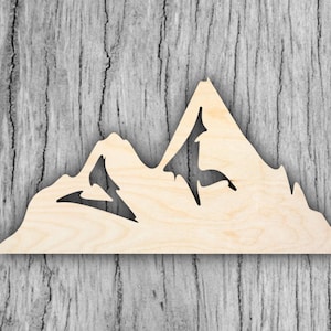 Wooden Mountain Cut Out Shape - Laser Cut Wooden Shape of Mountains DIY ...