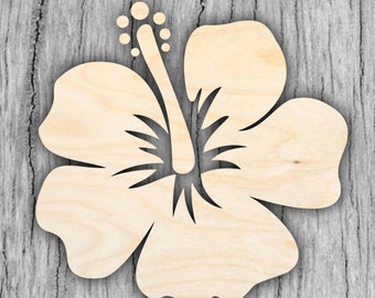 2 34 Hawaiian Flower Hibiscus Wooden Cutout Shape, Silhouette, Gift ...
