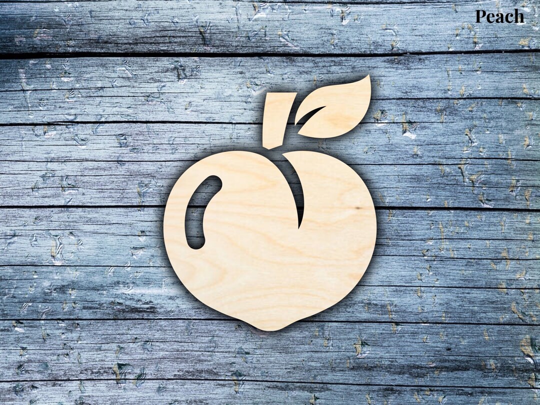 Wooden Peach Cut Out Shape - Laser Cut Wood Shape of Peach Cup DIY ...