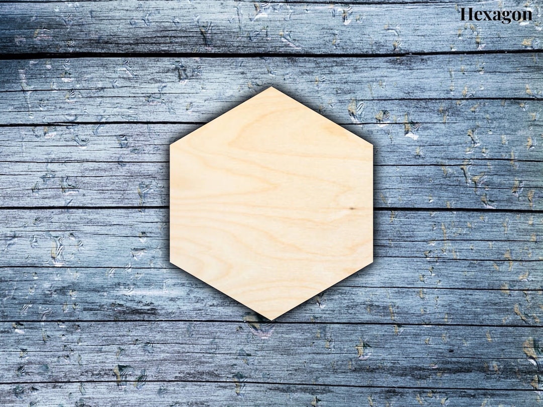 Wooden Hexagon Cut Out Shape - Laser Cut Wood Shape of Hexagon DIY ...