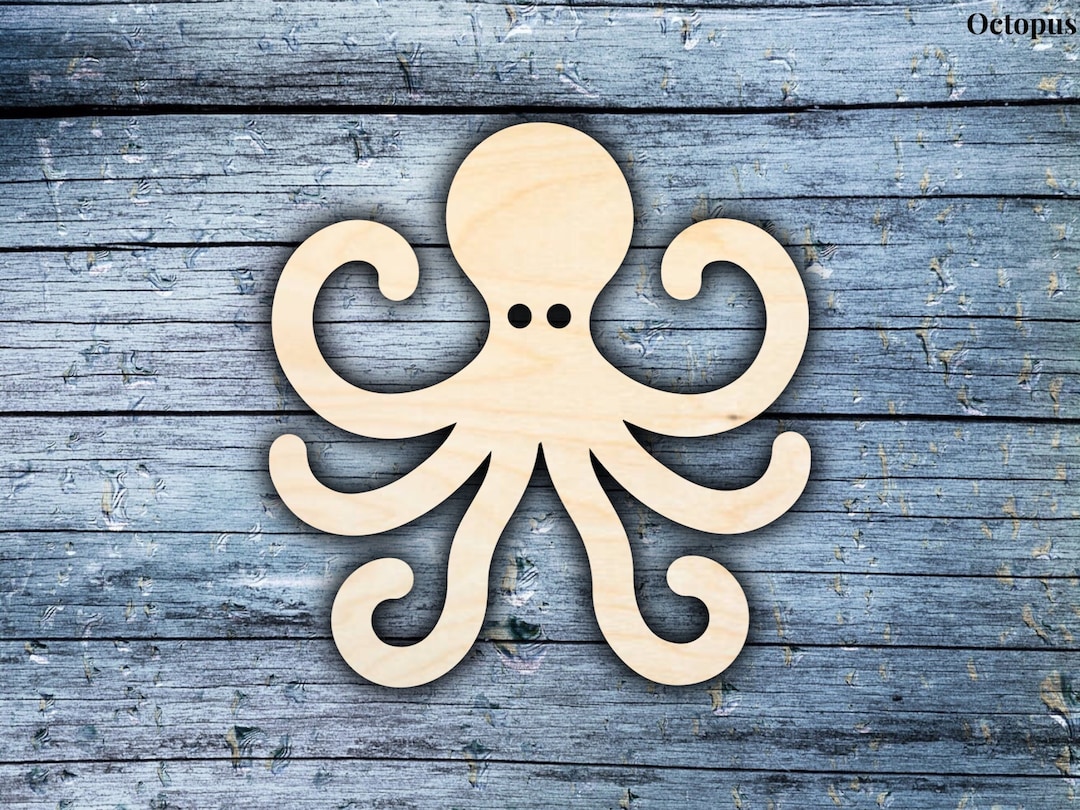 Wooden Octopus Cut Out Shape - Laser Cut Wooden Shape Octopus Sea ...
