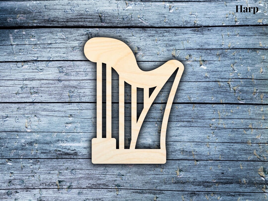 Wooden Harp Cut Out Shape Laser Cut Wooden Shape Harp Sign DIY Crafts ...