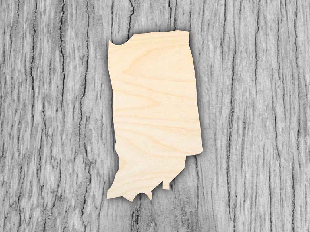 Wood Indiana Shape - Wooden Cut Out of the State of Indiana Laser ...