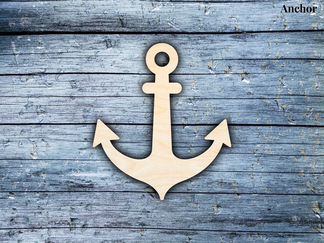 Wooden Anchor Cut Out Shape - Laser Cut Wood Shape of Anchor DIY Crafts ...