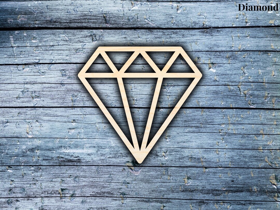 Wooden Diamond Cut Out Shape Laser Cut Wooden Shape Diamond Outline ...