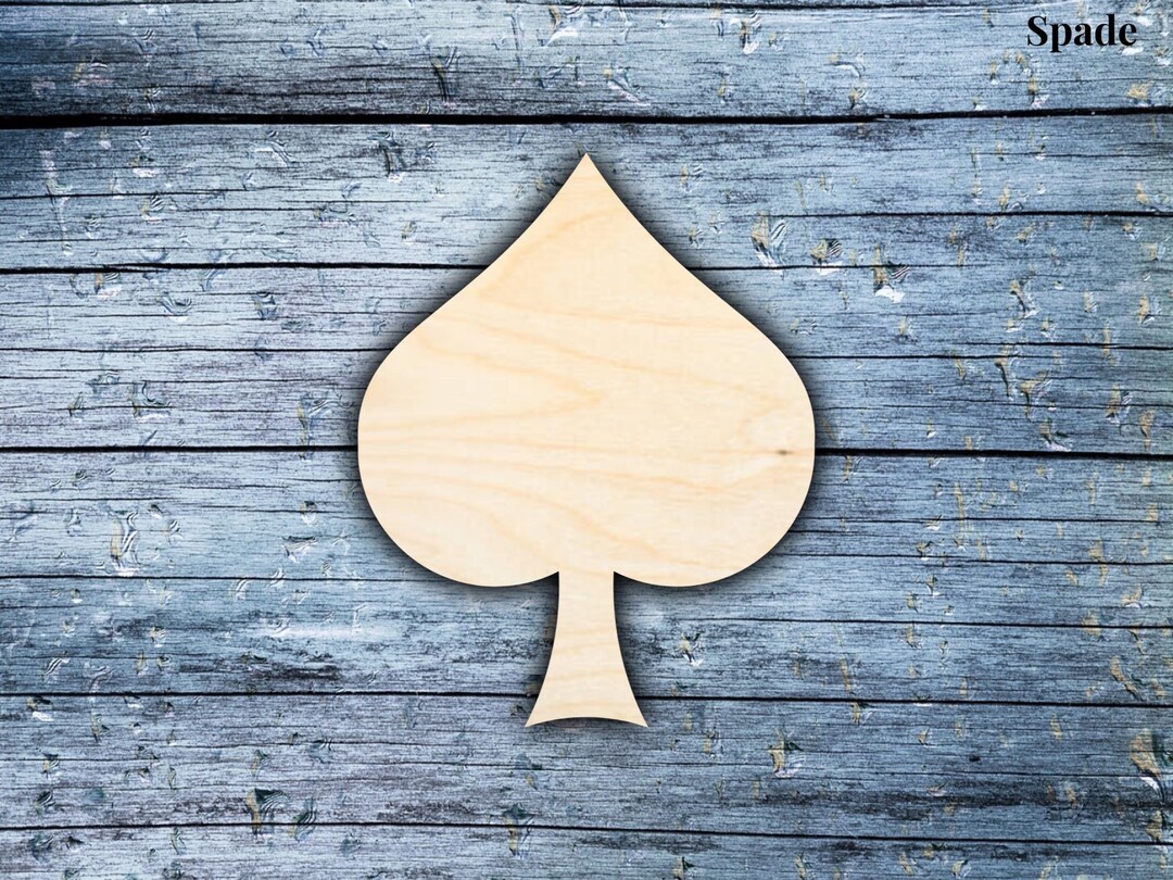 Wooden Spade Cut Out Shape Laser Cut Wood Shape of Spade DIY Crafts ...