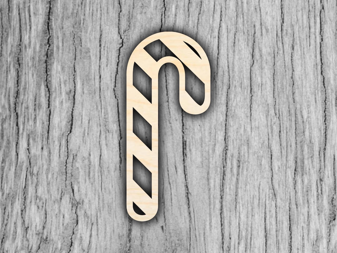 Candy Cane Cut Out Shape - Laser Cut Wooden Shape Candy Cane Christmas ...