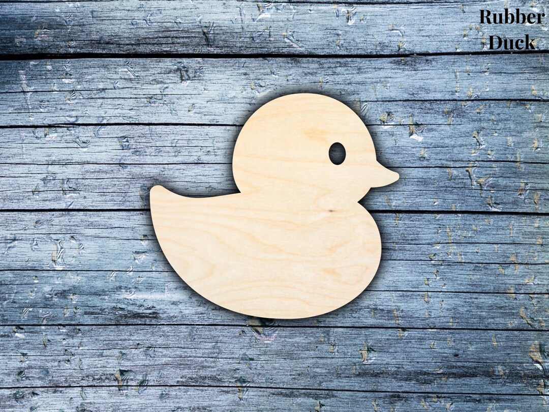 Wooden Ducky Cut Out Shape Laser Cut Wooden Shape Rubber Ducky Sign DIY ...