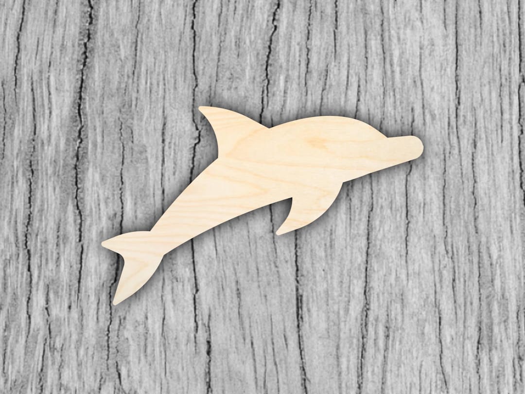 Wood Dolphin Cut Out Shape - Laser Cut Wooden Shape Dolphin for DIY ...