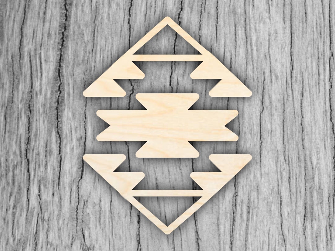 Wooden Aztec Cut Out Shape Laser Cut Wooden Shape Aztec Pattern Sign ...