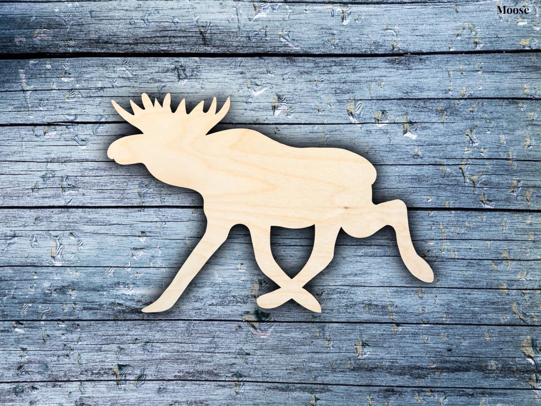 Wooden Moose Cut Out Shape - Laser Cut Wood Shape of Moose DIY Crafts ...