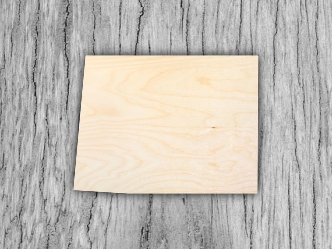 Wood Wyoming Shape - Wooden Cut Out of the State of Wyoming Laser ...