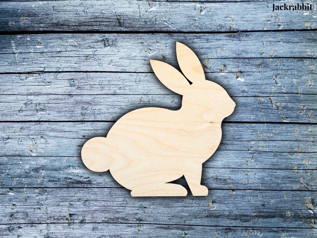 Wooden Jack Rabbit Cut Out Shape - Laser Cut Wood Shape of Jackrabbit ...
