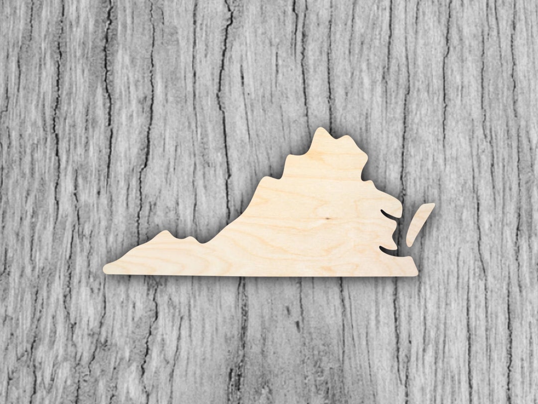 Wood Virginia Shape - Wooden Cut Out of the State of Virginia Laser ...