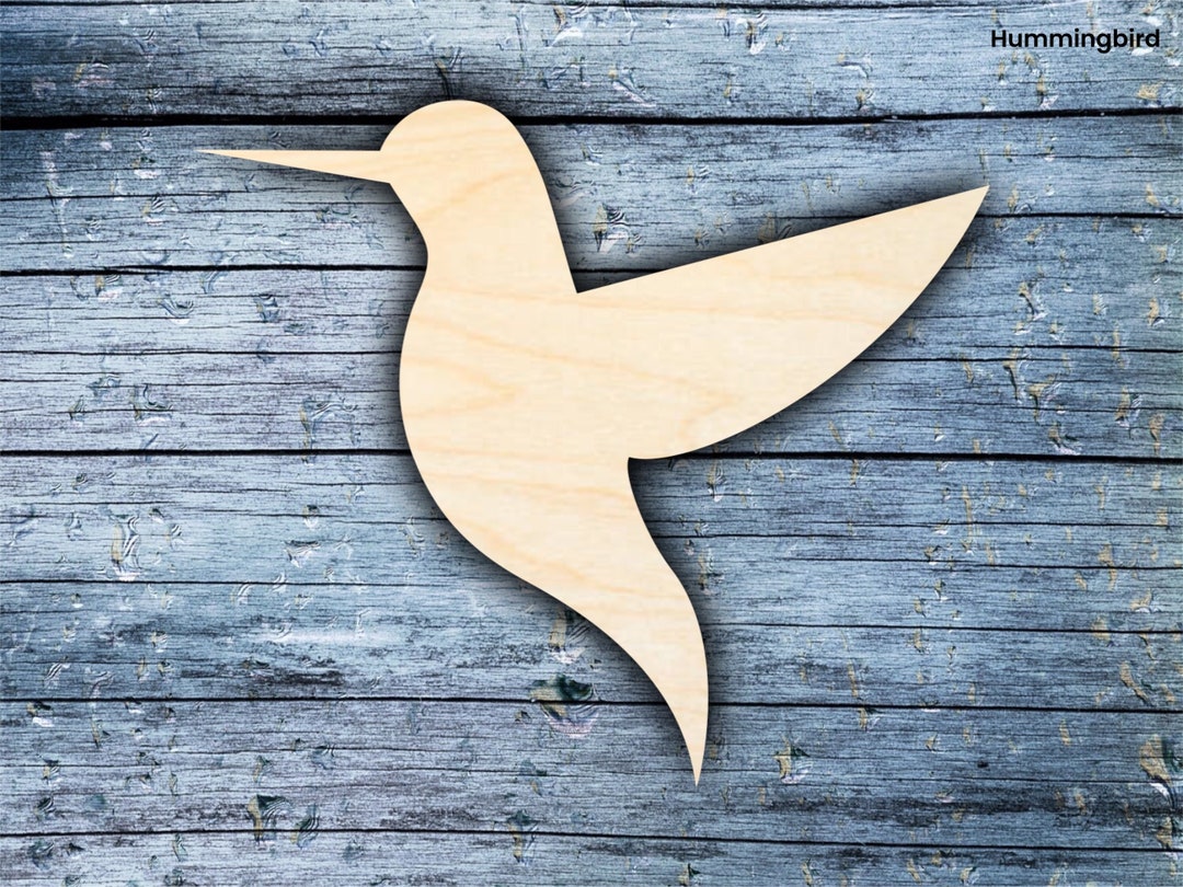 Wooden Hummingbird Cut Out Shape Laser Cut Wood Shape of Hummingbird ...